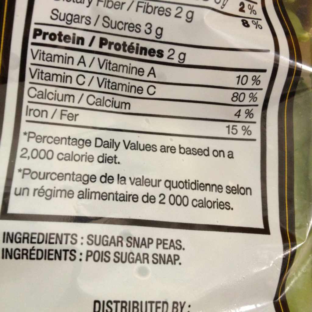 Wholesome Garden Sugar Snap Peas: Calories, Nutrition Analysis & More ...