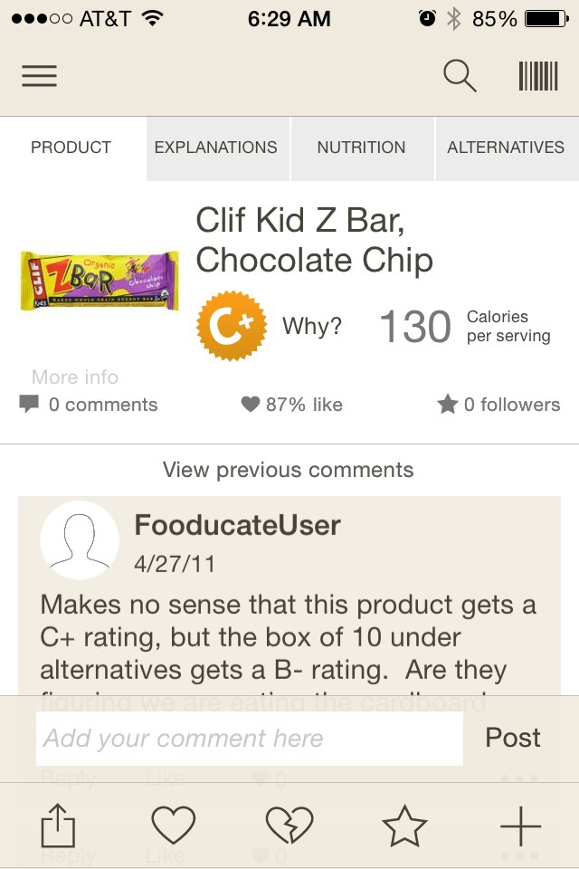 CLIF ZBar, Energy Snack, Chocolate Chip: Calories, Nutrition Analysis ...
