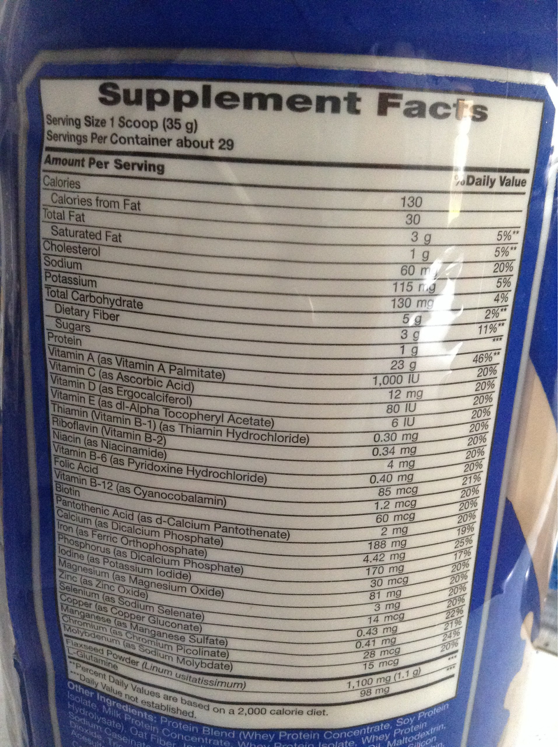 Pure Protein Plus Protein Blend Powder, French Vanilla: Calories ...