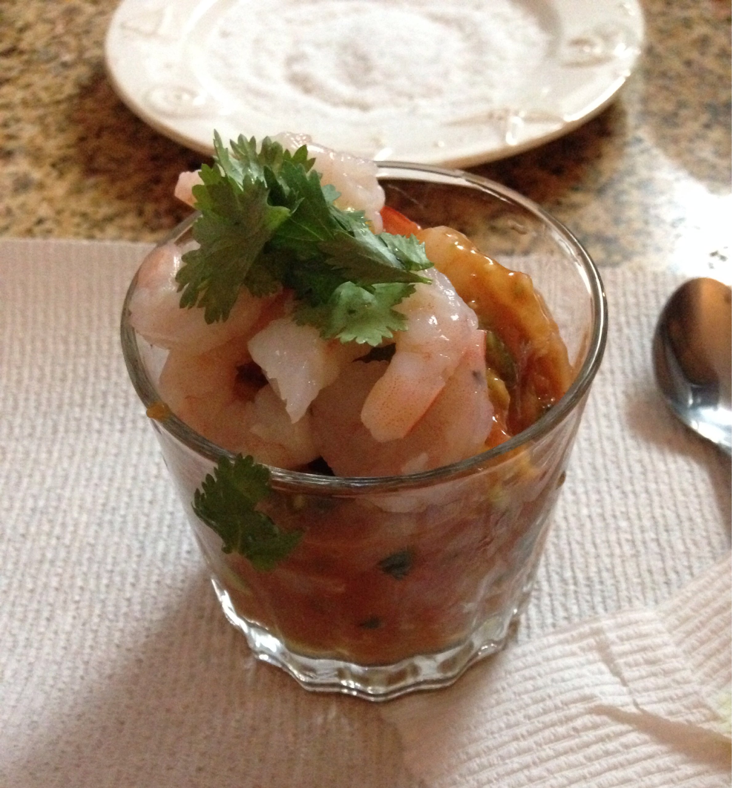 Mexican Shrimp Cocktails- made with shrimp, avocado, celery, onion, and ...