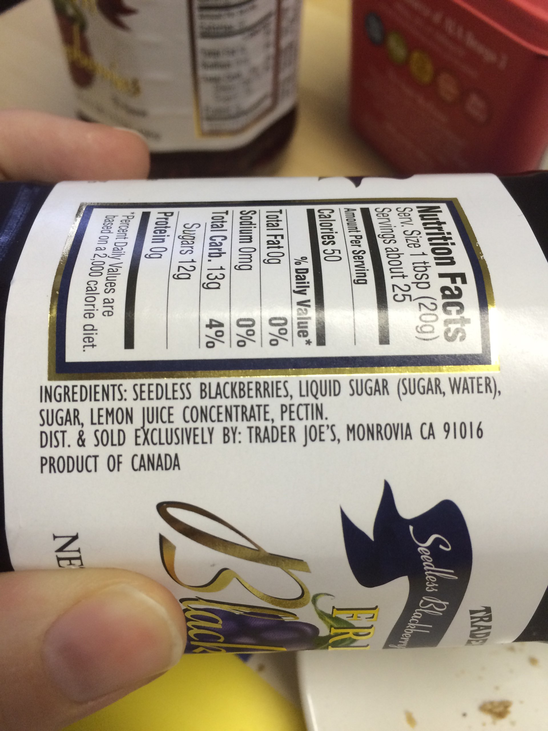 Trader Joe's Blackberry Preserves: Calories, Nutrition Analysis & More ...