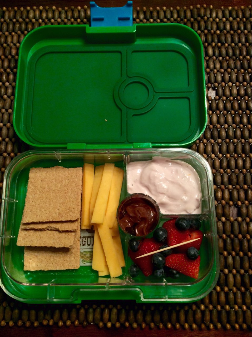 Thursday lunch! Graham crackers, Greek yogurt (my kids like to dip ...