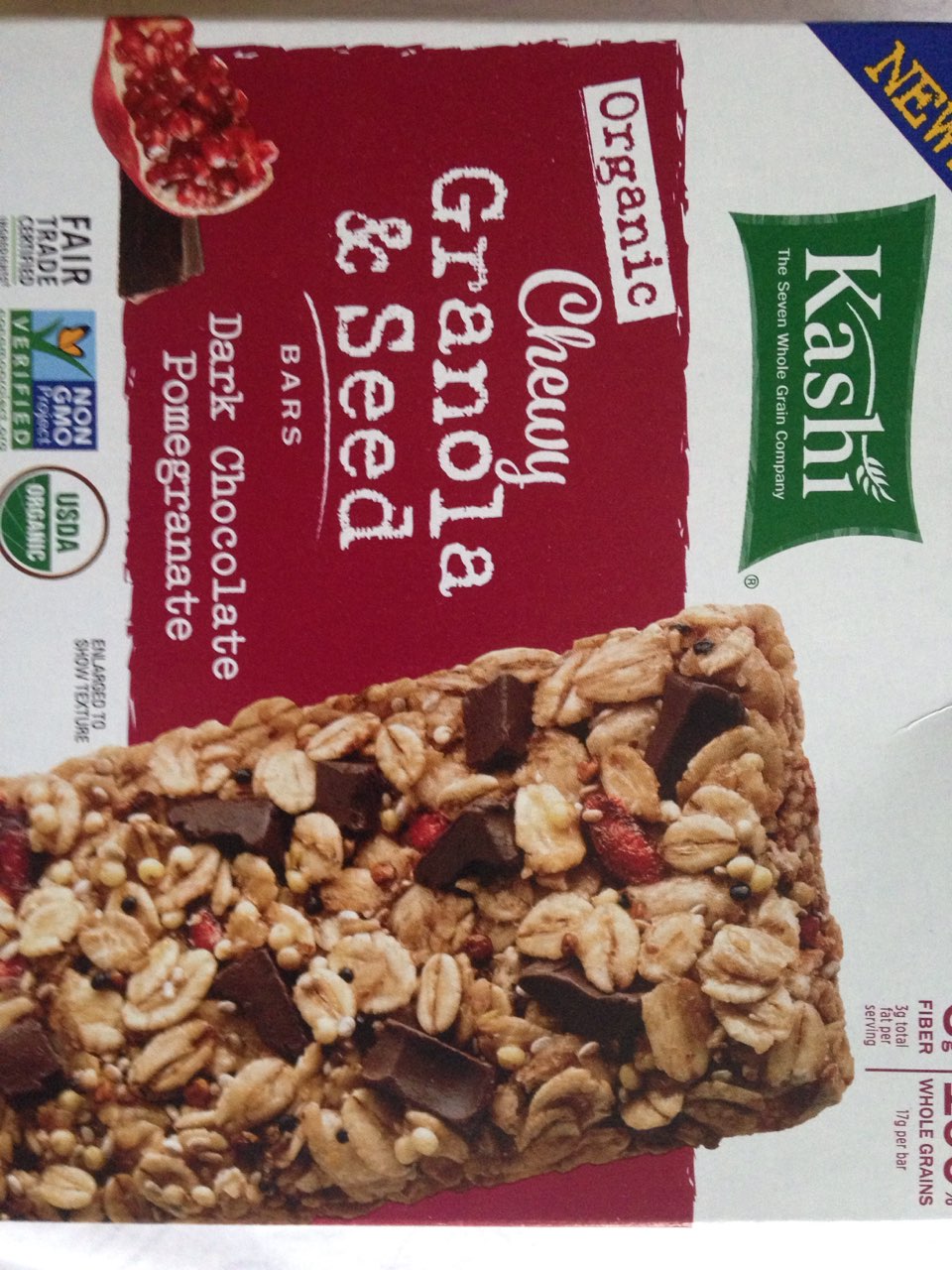 Kashi Organic Chewy Granola & Seed Bars, Dark Chocolate Pomegranate ...