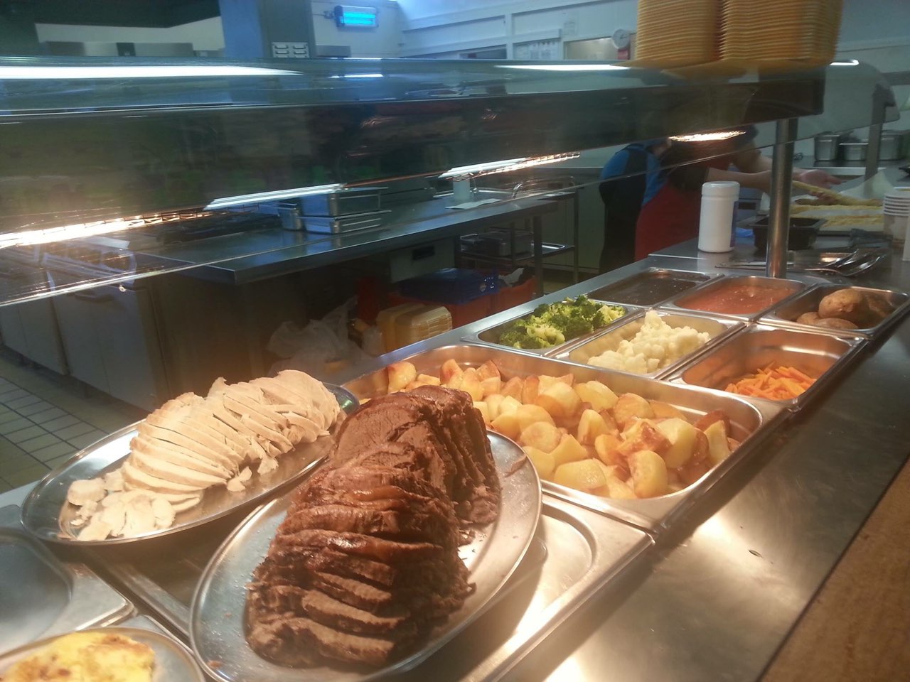 Typical lunch in Norfolk, England. Served at a public school, not ...