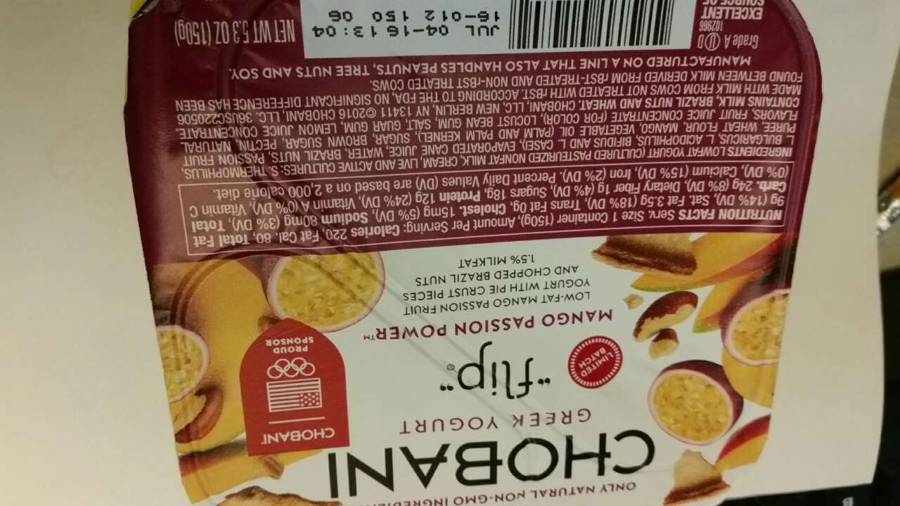 Chobani Flip, Greek Yogurt, Strawberry Summer Crisp: Calories ...
