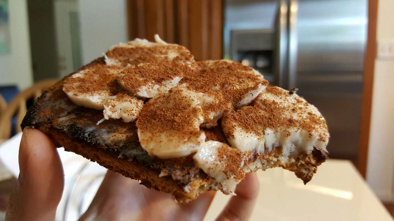 Weird combo but my everyday breakfast! whole grain toast, light ...