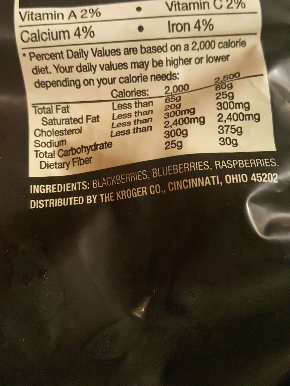 Private Selection Triple Berry Blend: Calories, Nutrition Analysis & More | Fooducate