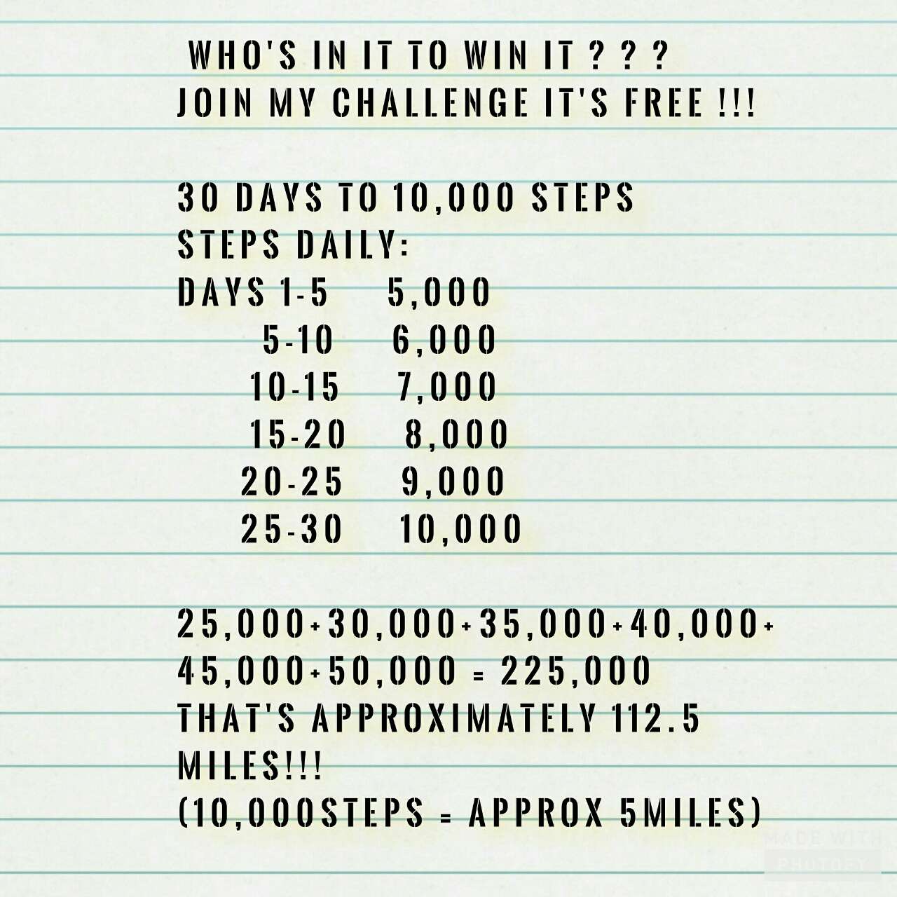 Who's going to join me in my step challenge? I usually do more than ...