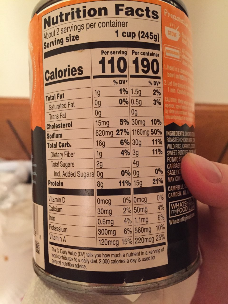 Campbell's Well Yes! Soup, Roasted Chicken with Rice: Calories ...