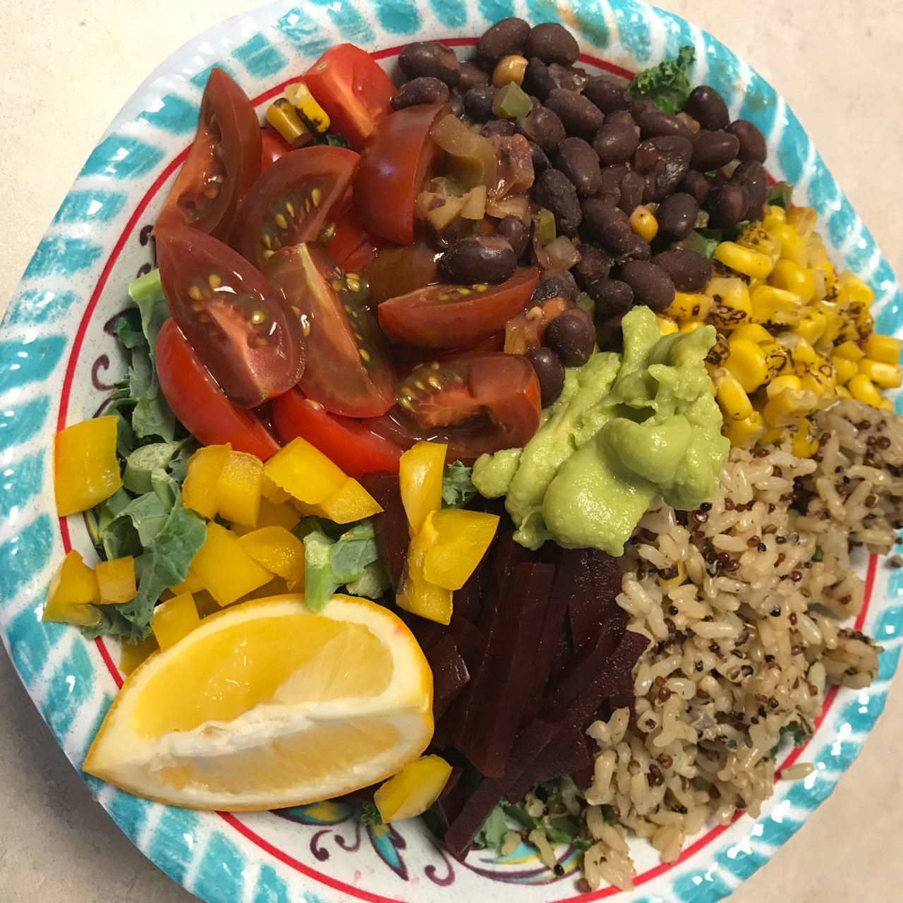 Lunch. I created my version of my two favorite bowls from Freshii (a ...