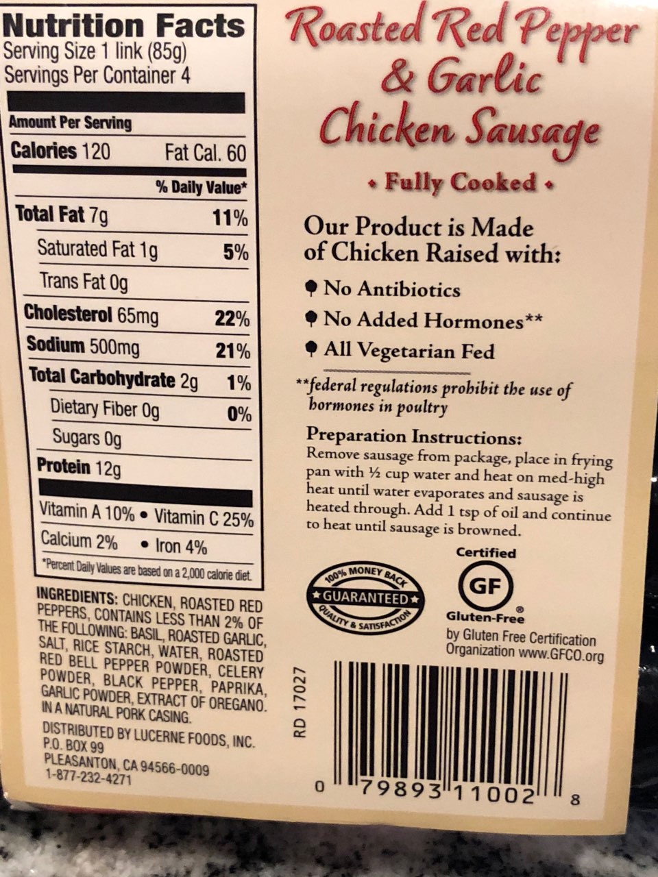 Trader Joe's Roasted Garlic Chicken Sausage Nutrition at Regina Tate blog