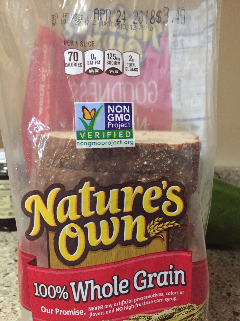 Nature's Own Bread, 100% Whole Grain: Calories, Nutrition Analysis ...
