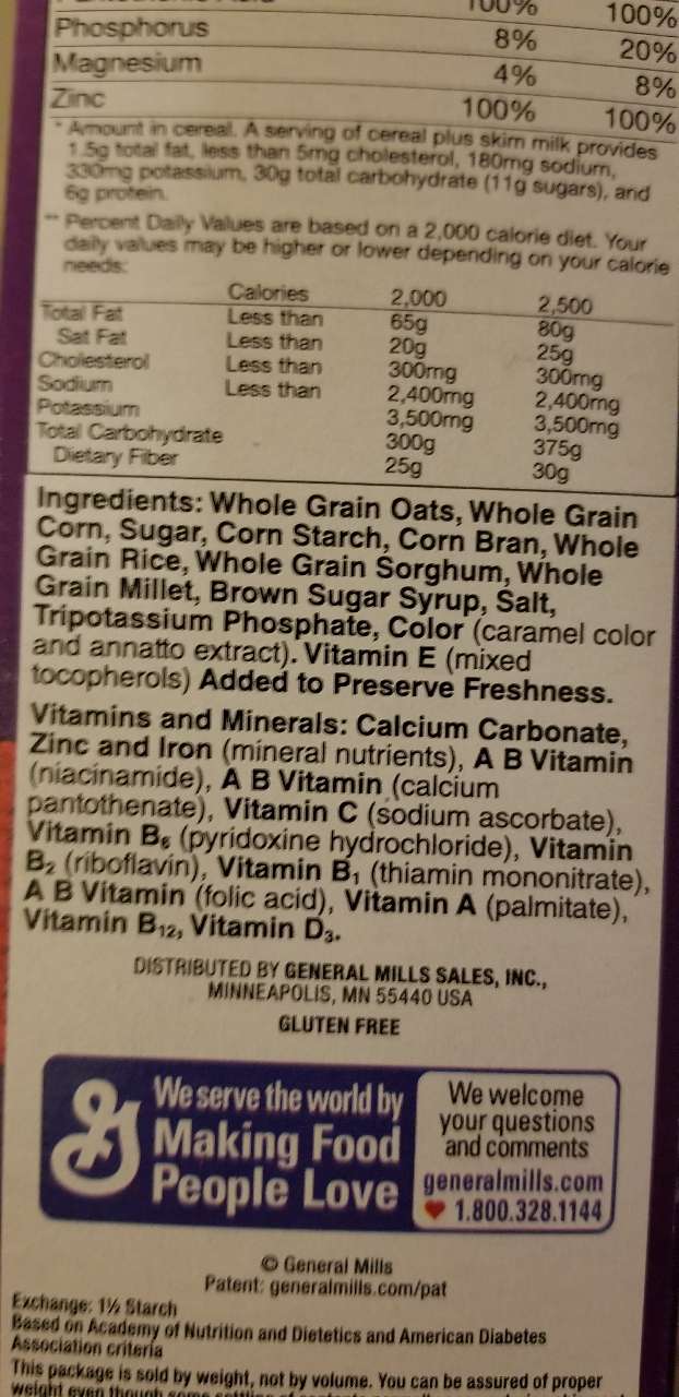 General Mills Cheerios, MultiGrain: Calories, Nutrition Analysis & More ...