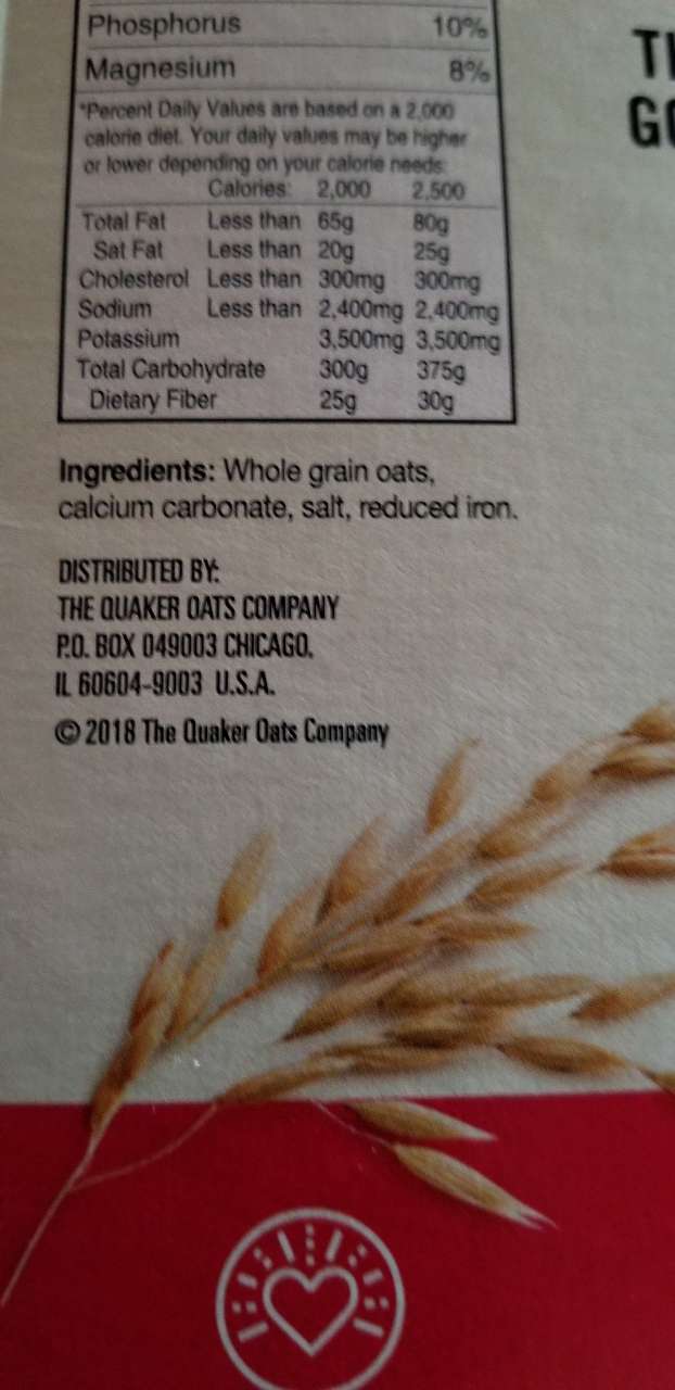 Quaker Instant Oatmeal, Original: Calories, Nutrition Analysis & More ...