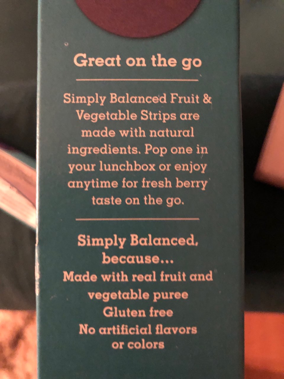 Simply Balanced Fruit & Vegetable Strips Berry Blend: Calories ...