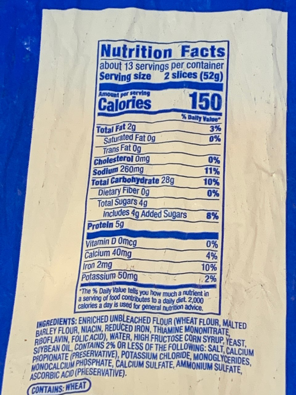 Hill Country Fare Bread, Extra Thin, Enriched: Calories, Nutrition ...