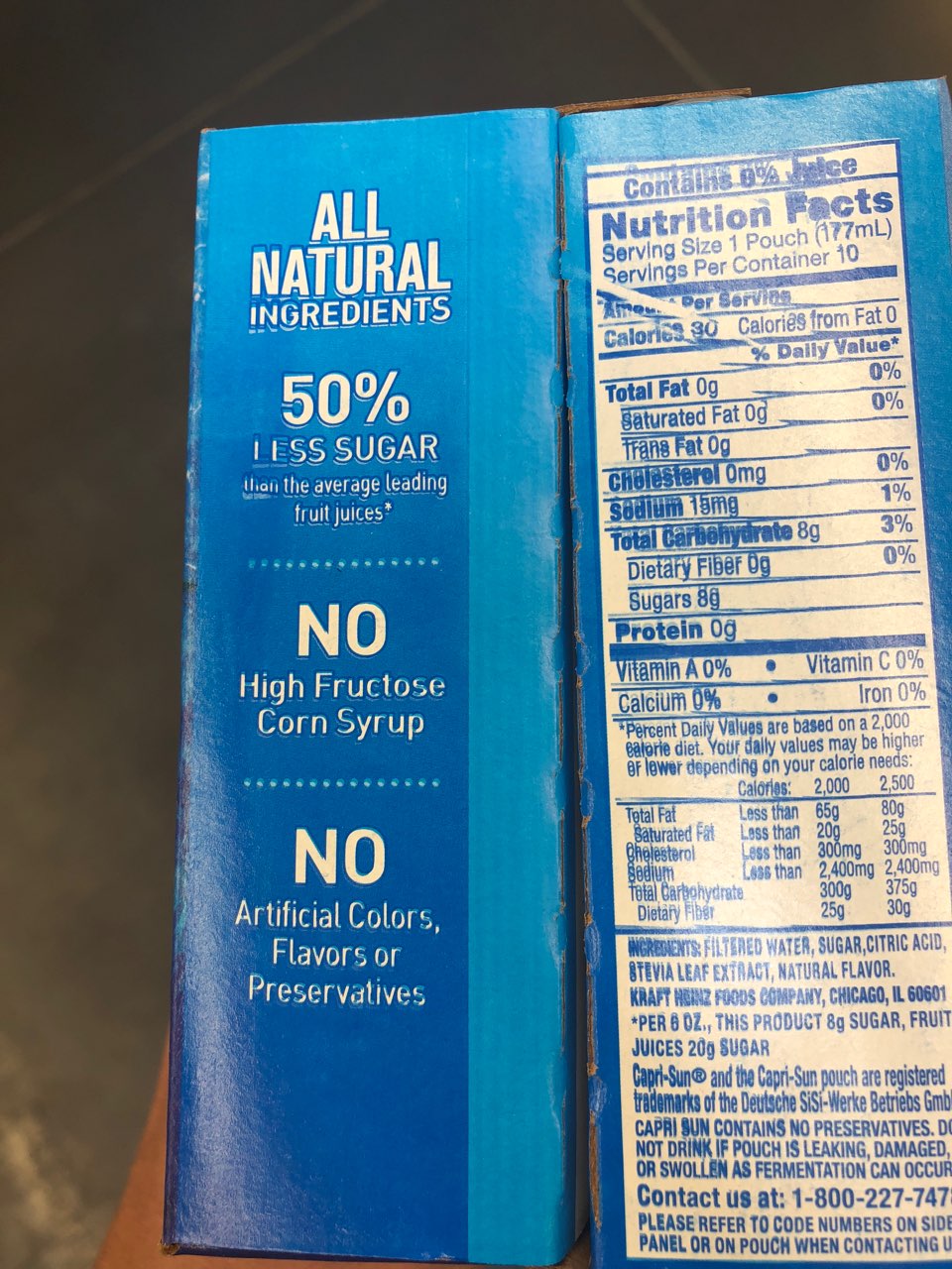 Capri Sun Water Beverage, Berry Flavored: Calories, Nutrition Analysis ...