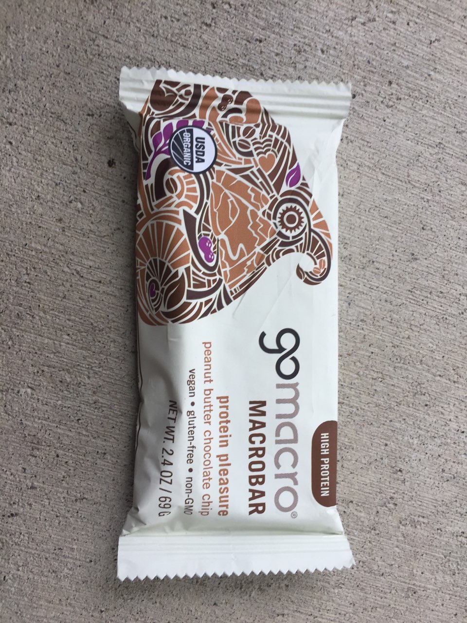 GoMacro MacroBar, Peanut Butter Chocolate Chip: Calories, Nutrition ...