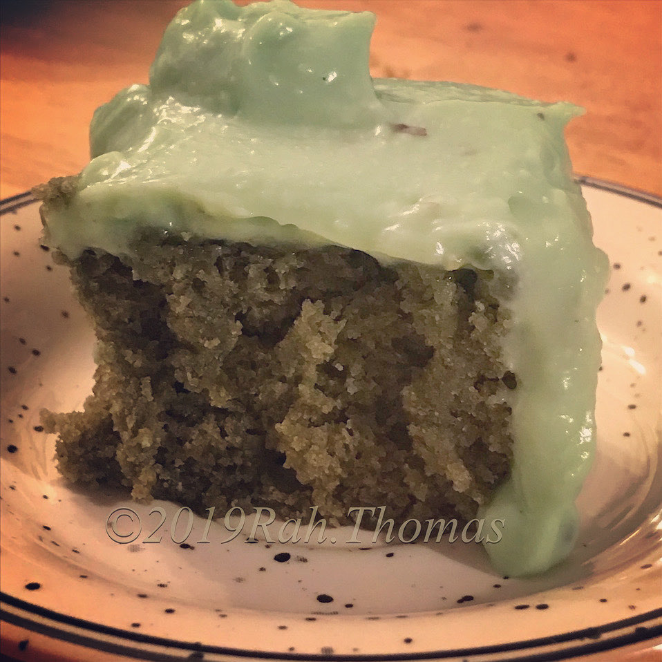 My kids baked me a “swamp cake” for my birthday. It’s colored from ...