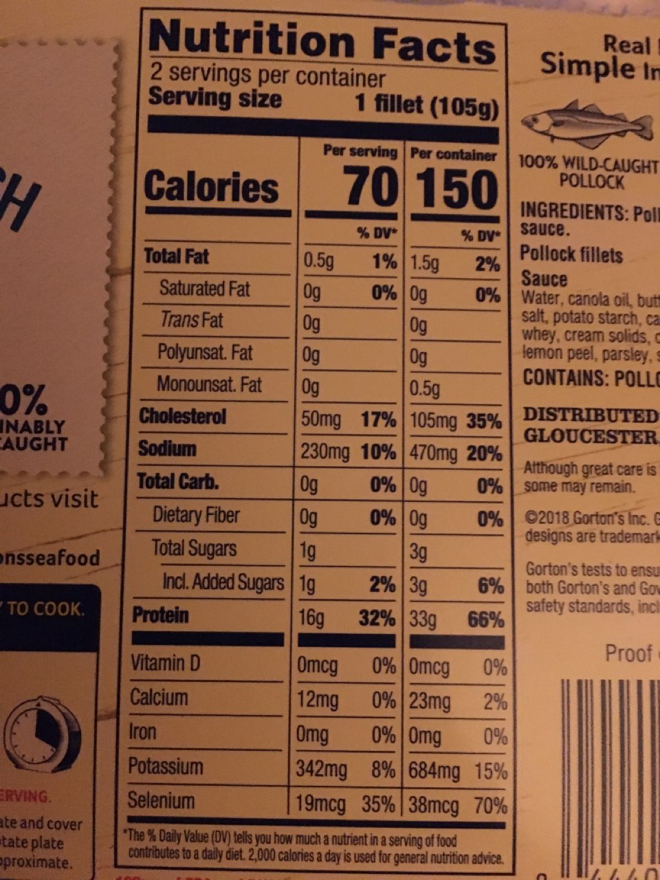 Gorton's Grilled Fillets, Lemon Butter: Calories, Nutrition Analysis ...