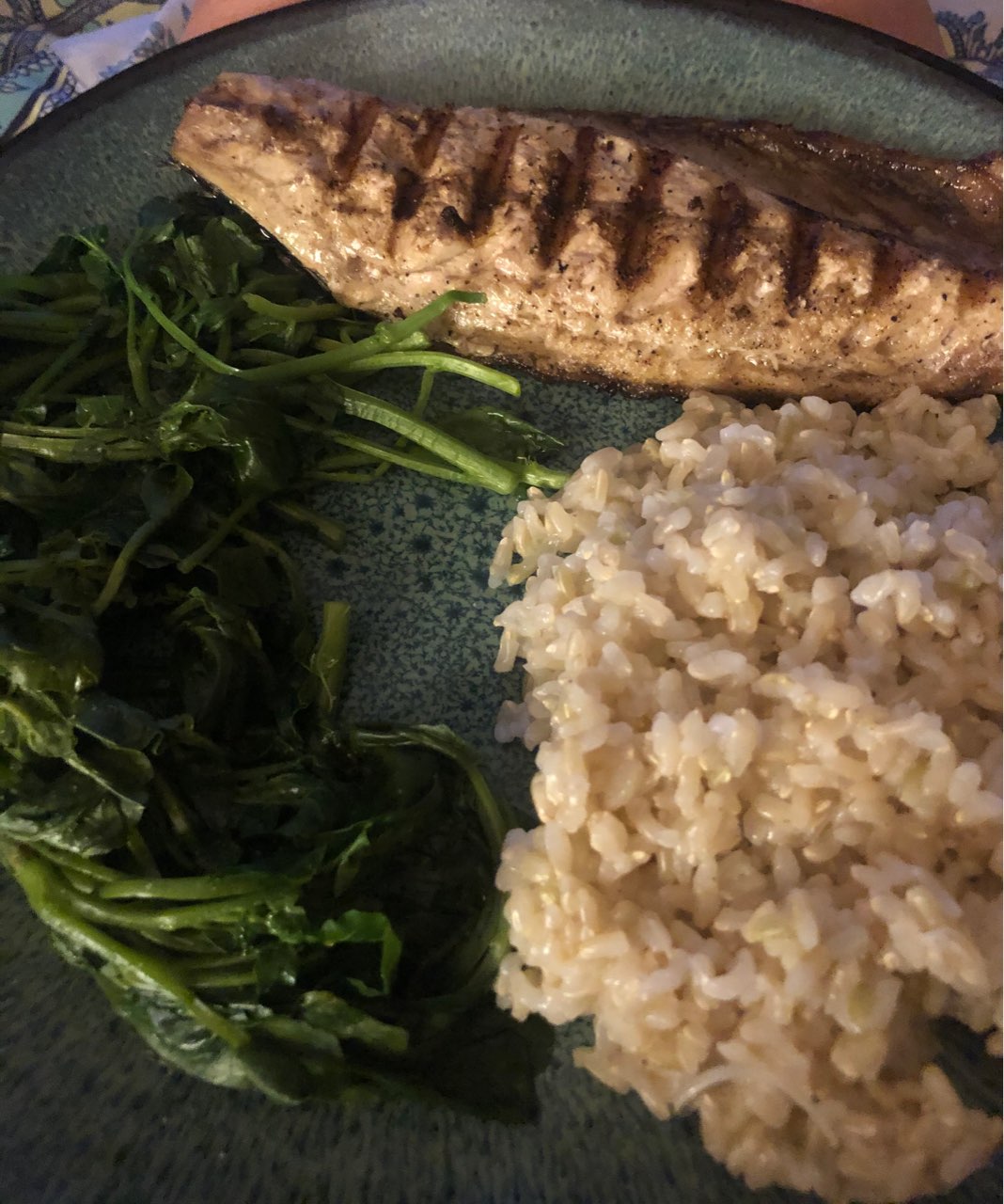 Fresh Fish, Brown Rice & Watercress | Fooducate Diet Motivation