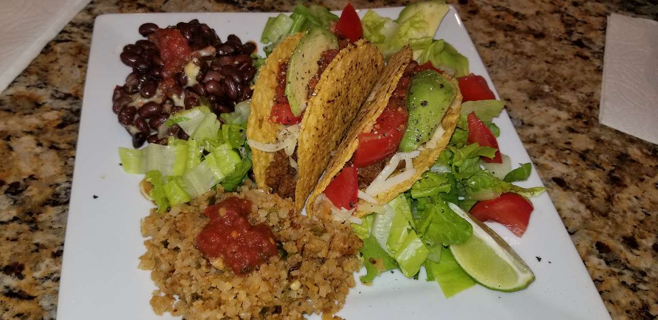 Authentic Mexican Plate, lol! The beans are organic soybeans, no carbs ...