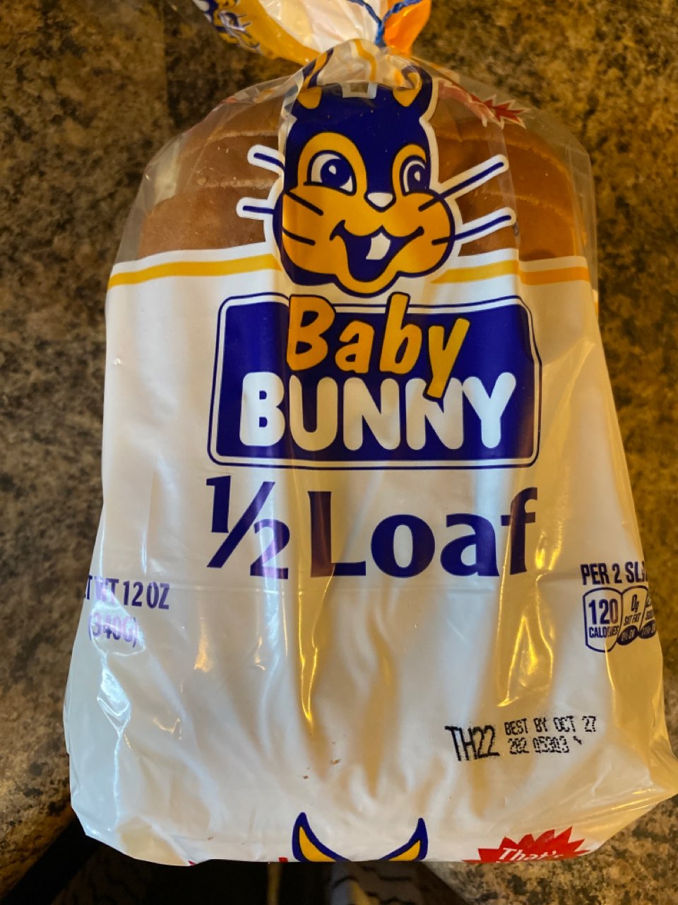 Bunny Bread, 1/2 Loaf, White Enriched: Calories, Nutrition Analysis ...