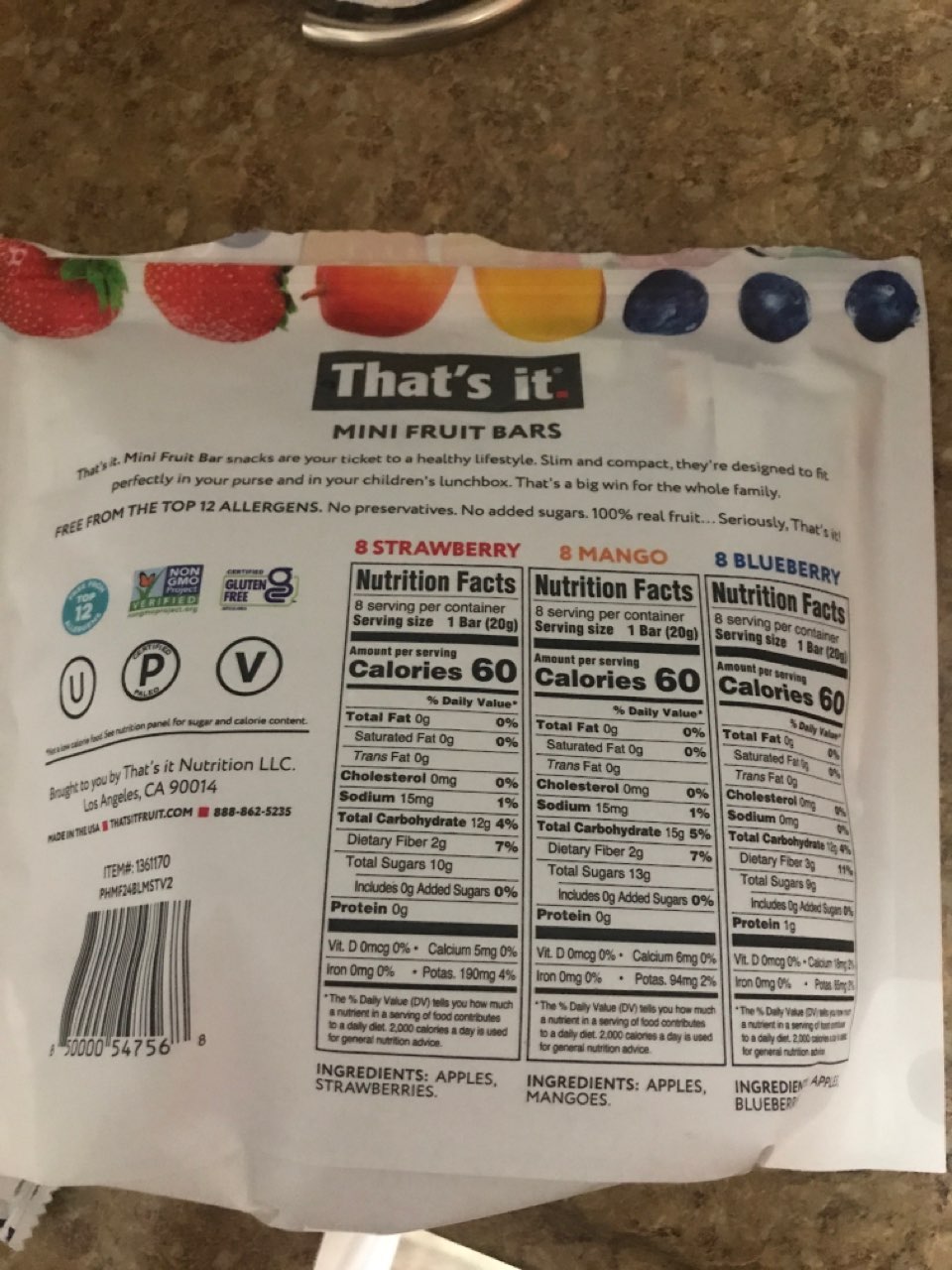 That's It Fruit Bar, Apples + Blueberries: Calories, Nutrition Analysis & More | Fooducate