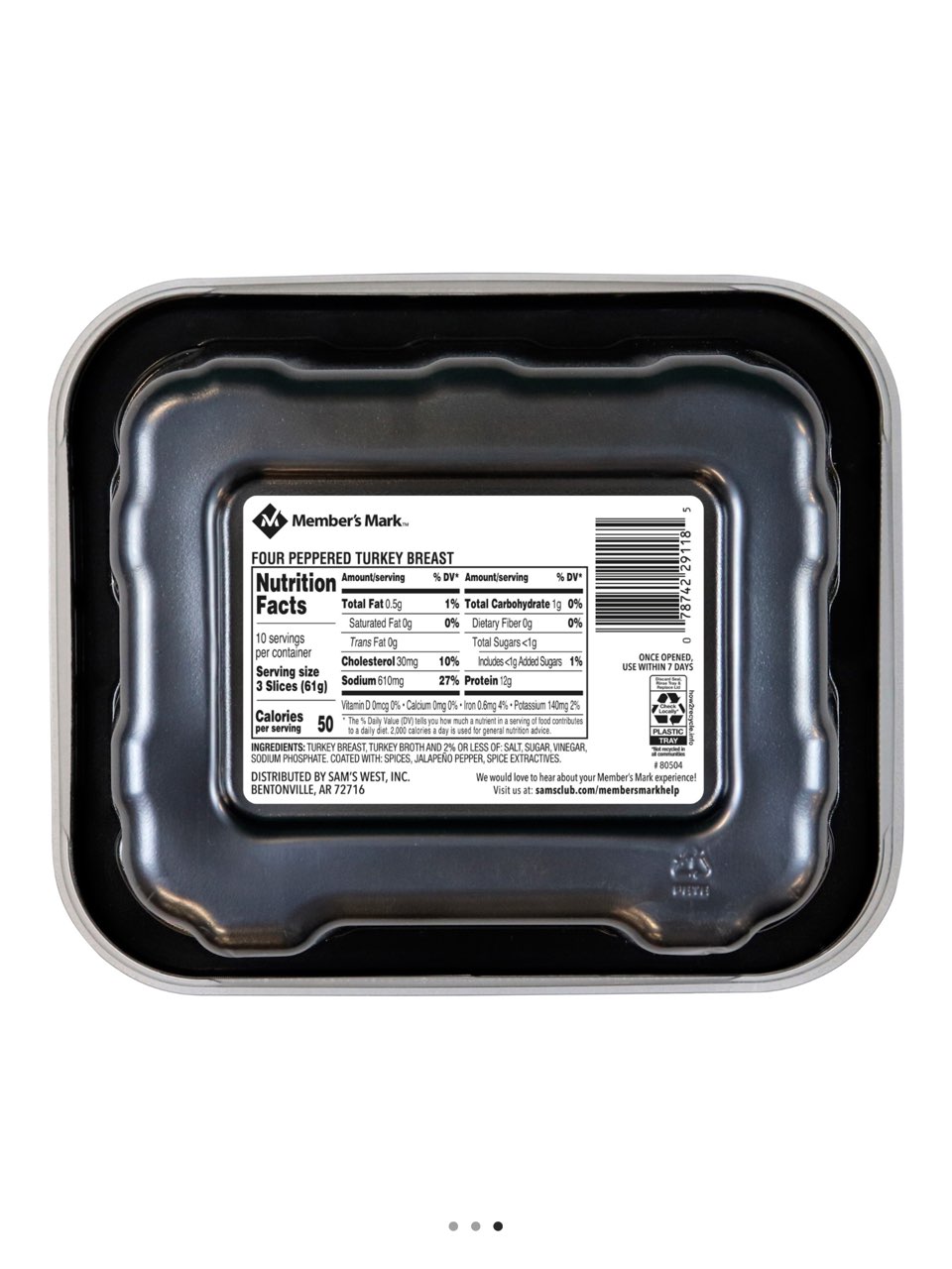 Member's Mark Turkey Breast, Four Peppered: Calories, Nutrition ...