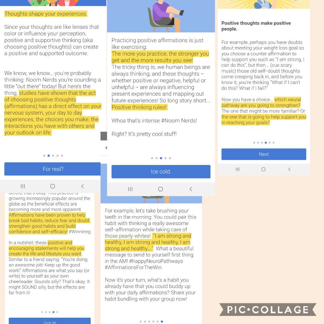 Sharing screenshots from when I did Noom | Fooducate Diet Motivation