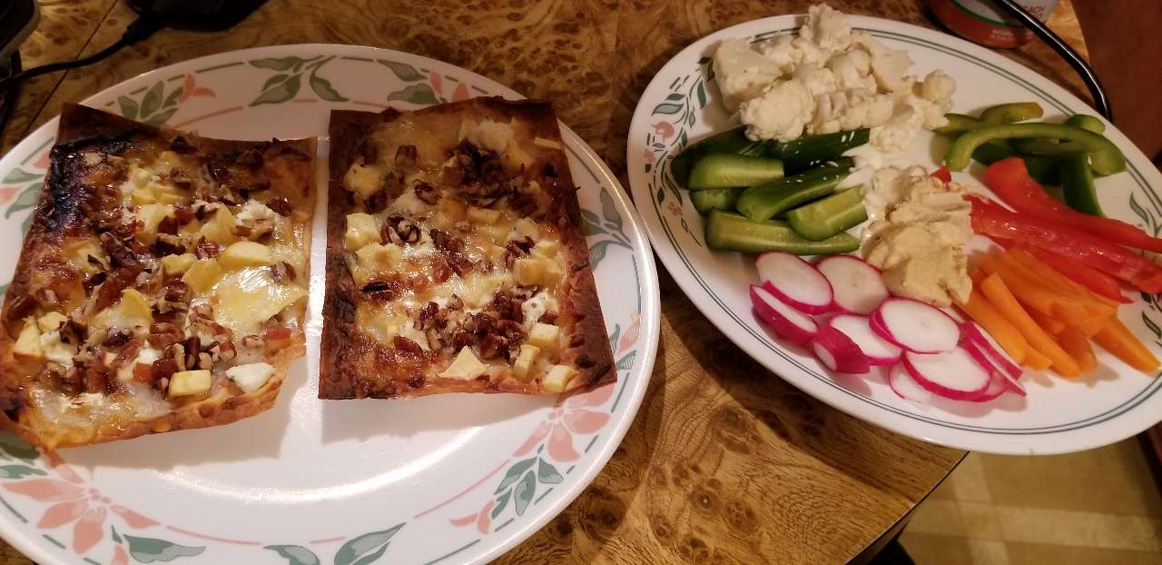 CPA Study Session Lunch. Veggie & Hummus Plate, and Lavash Pizza with ...