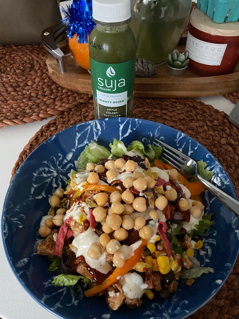 Lunch, just a salad from Trader Joe’s and suja green juice. I only used ...