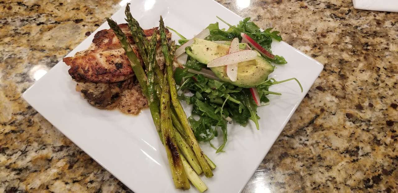 D ~~ Savory stuffed Butcher Box chicken breast (mushrooms, ricotta ...