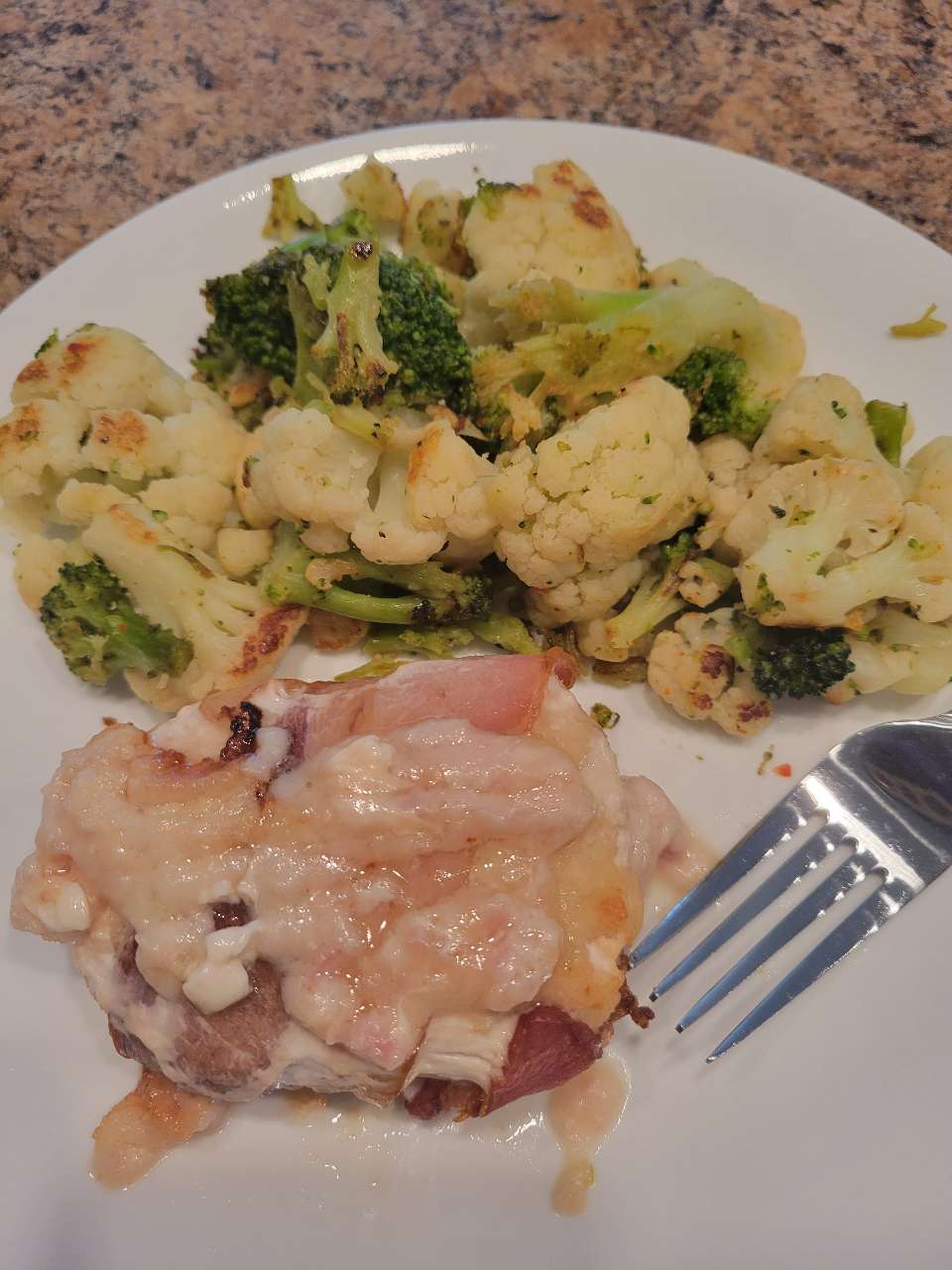 Lunch. breadless chicken cordon bleu wrapped in bacon | Fooducate Diet ...