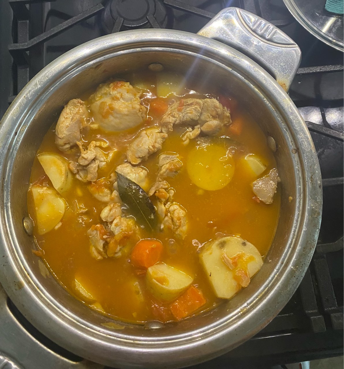 Chicken stew for dinner. Cooked it right when I got home from work ...