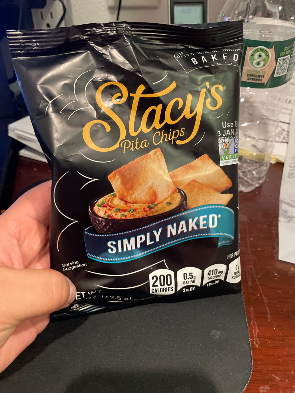 Stacy's Simply Naked Pita Chips - Sea Salt: Calories, Nutrition ...