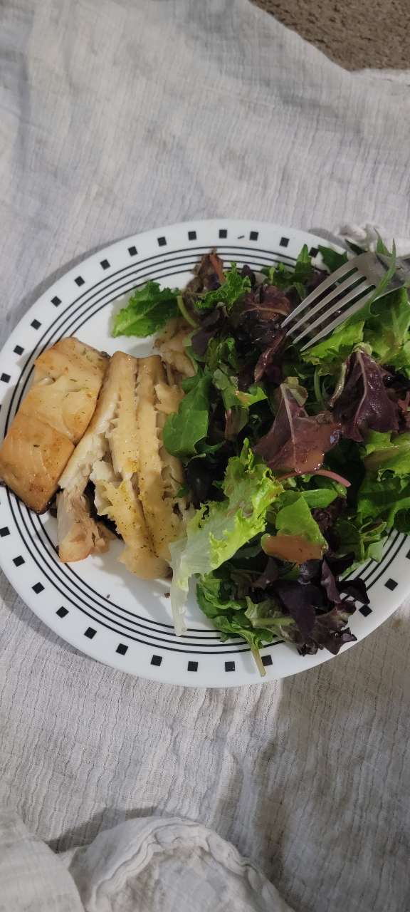 Fish and salad. simple lunch | Fooducate Diet Motivation