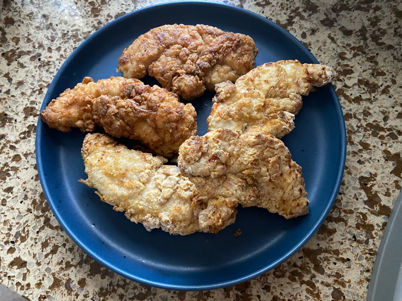 Lunch. Wanted some tenders and fries. Homemade chicken tenders (one air ...