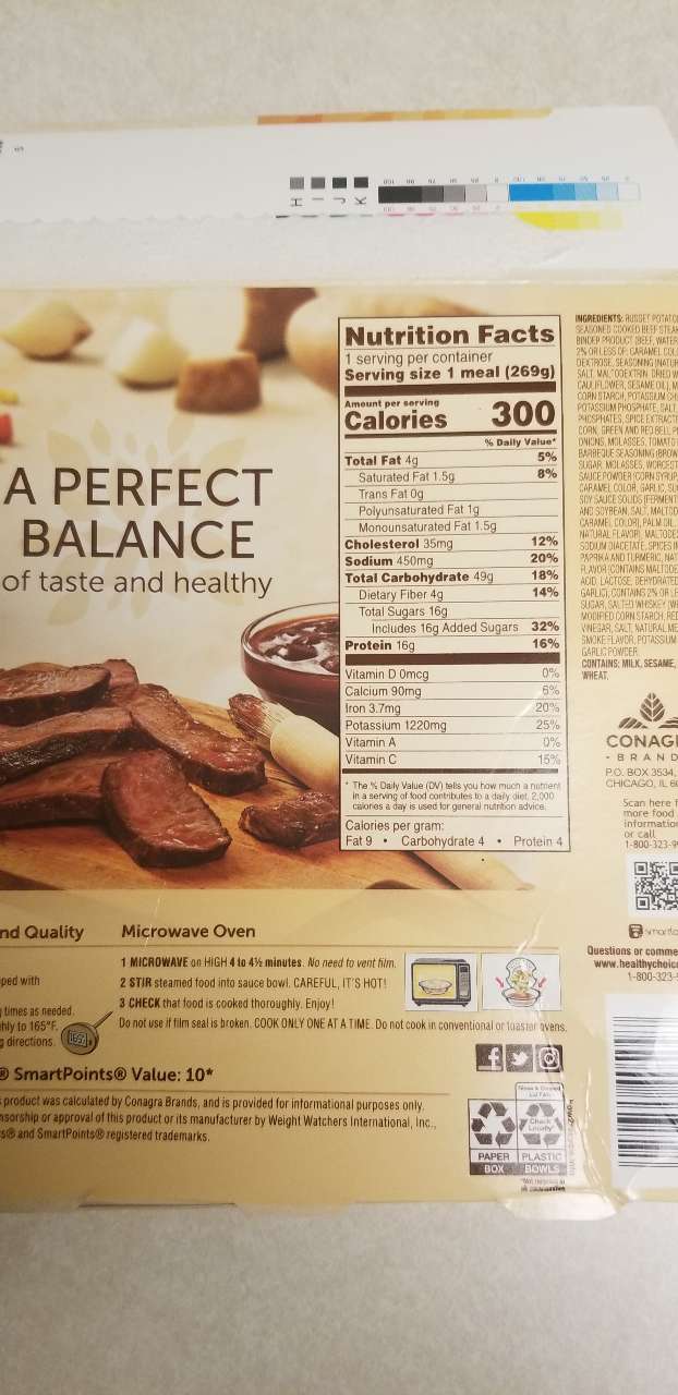 Healthy Choice Cafe Steamers, Barbecue Seasoned Steak With Potatoes ...