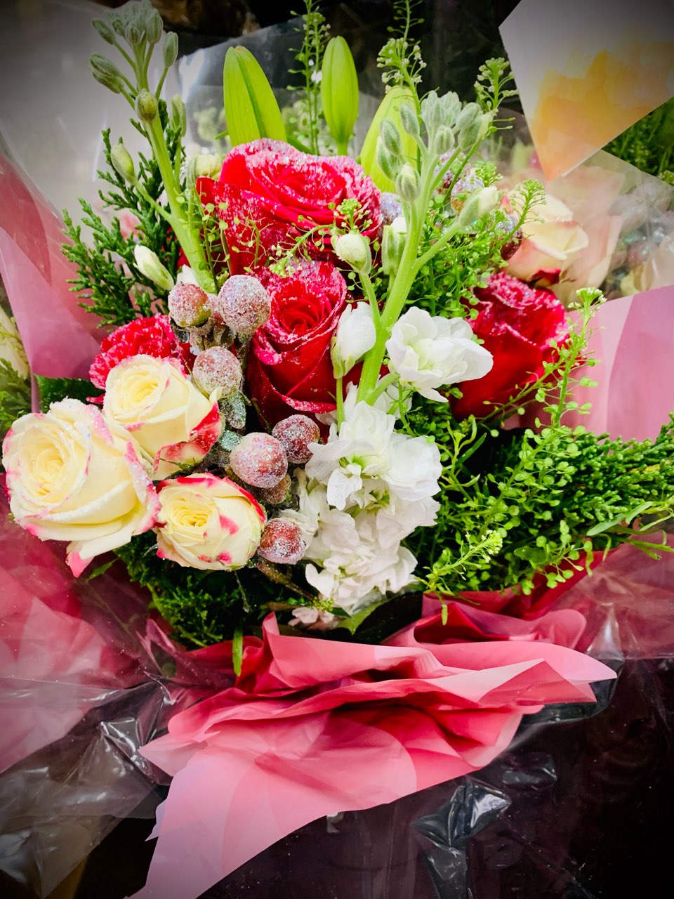 I saw this beautiful bouquet at HEB this morning labeled “let it snow ...