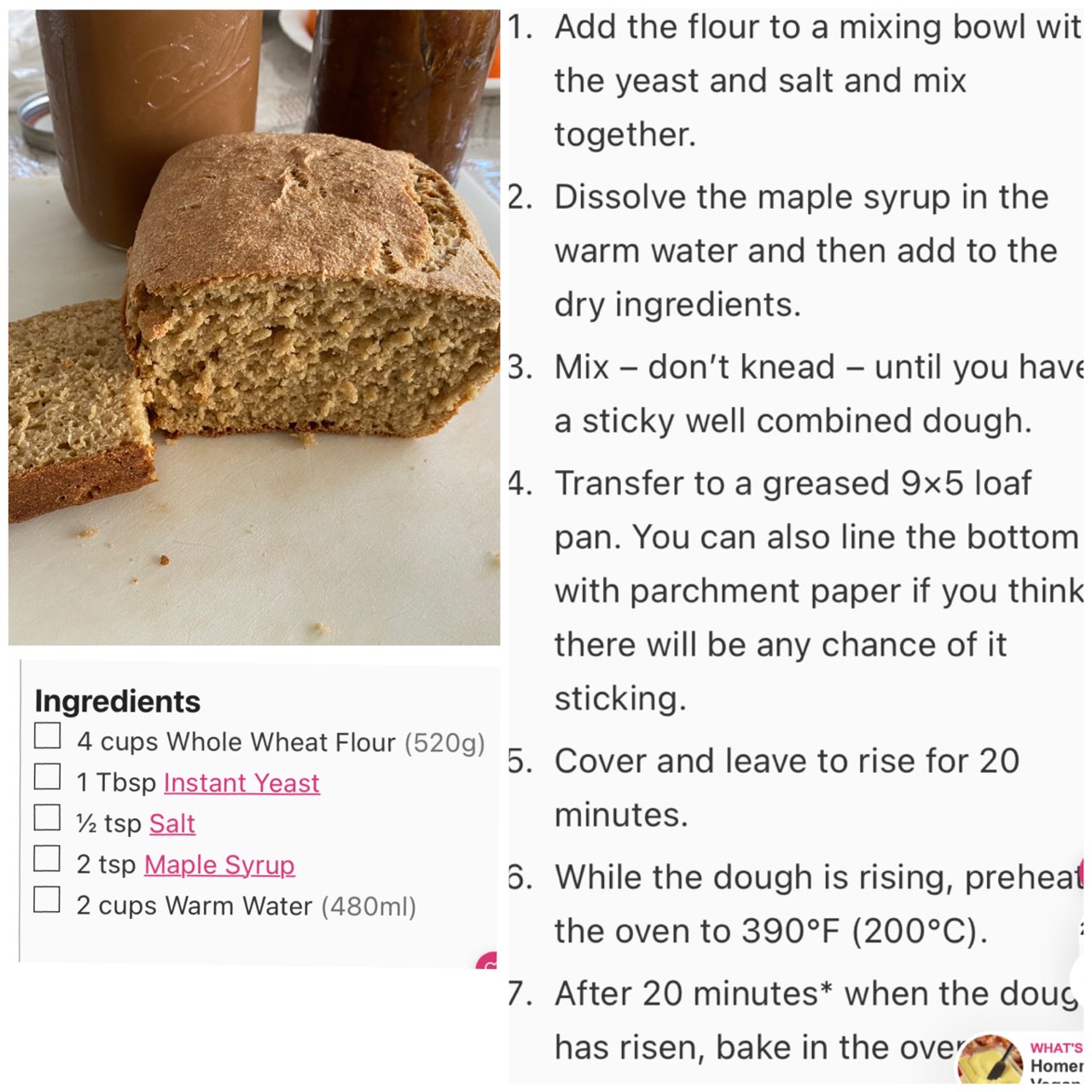 The easiest bread you can make. It takes about an hour and 5 min from ...