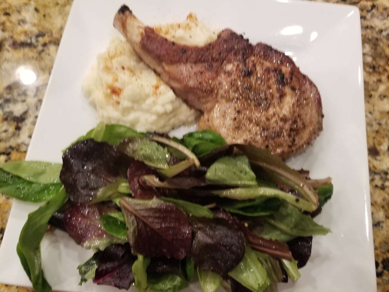 D ~~ Duroc heritage bone-in pork chop/mashed cauliflower/( addicted ...
