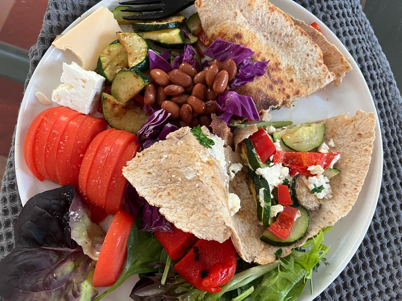 Easy and very healthy dinner - sautéed zucchini with red pepper topped ...