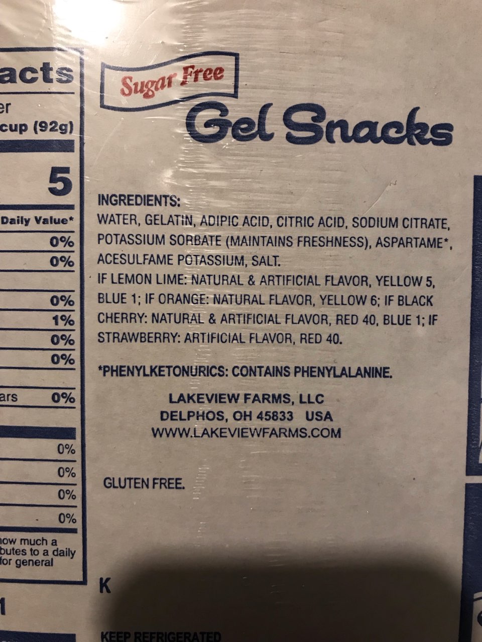 Winky Brand Jilly's Gelatin Dessert Variety Pack: Calories, Nutrition ...