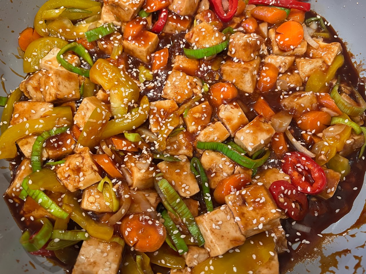 This why we never ever order takeout. Making tofu sesame for dinner ...