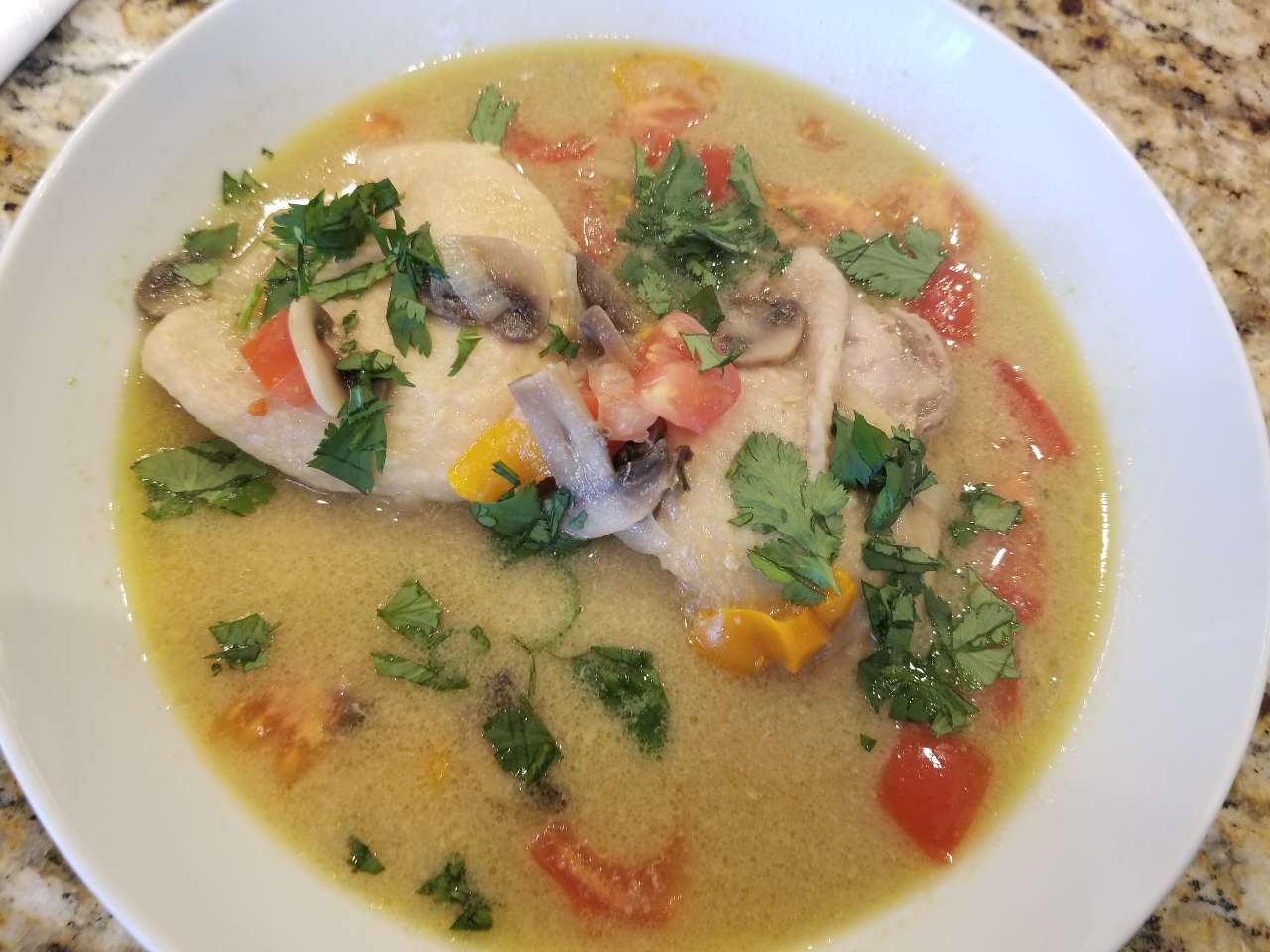 D ~~ Homemade Tom Ka Soup was delicious 😋😋😋 One serving left, we will ...