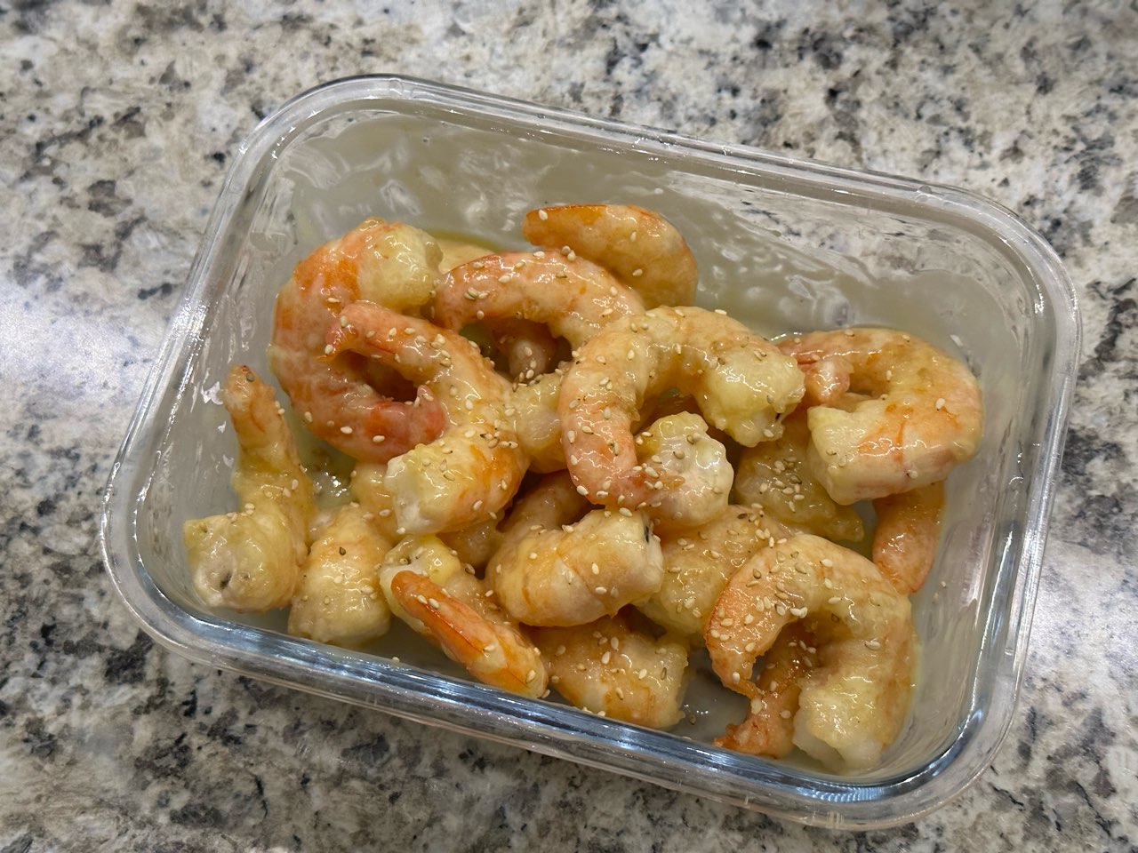 Honey walnut shrimp without walnuts lol. I was too lazy to make candied ...