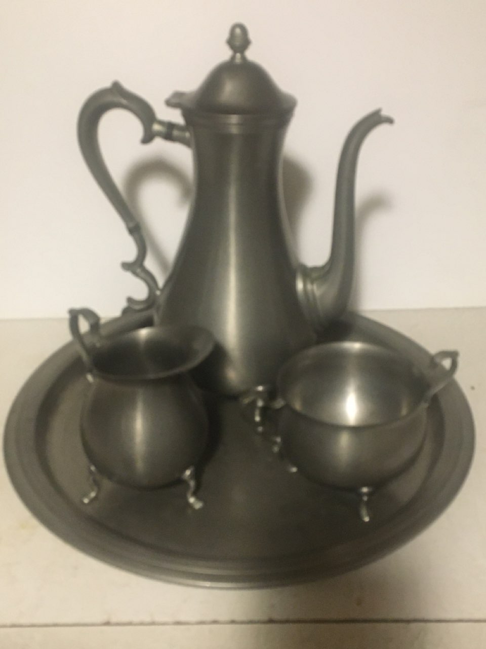 Found this 1950's pewter tea set on the side of the road today. It's ...