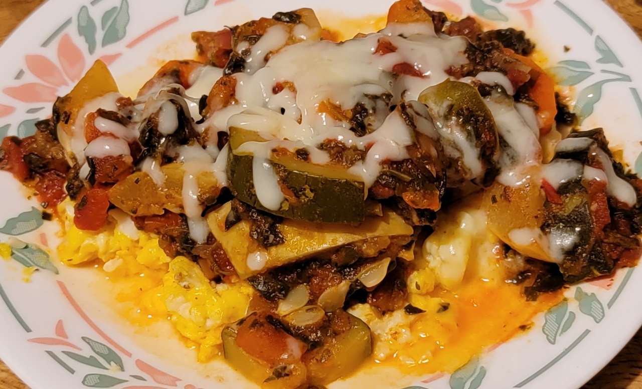 Happy Sunday! Breakfast today is a Scrambled Egg with my Pasta Sauce ...