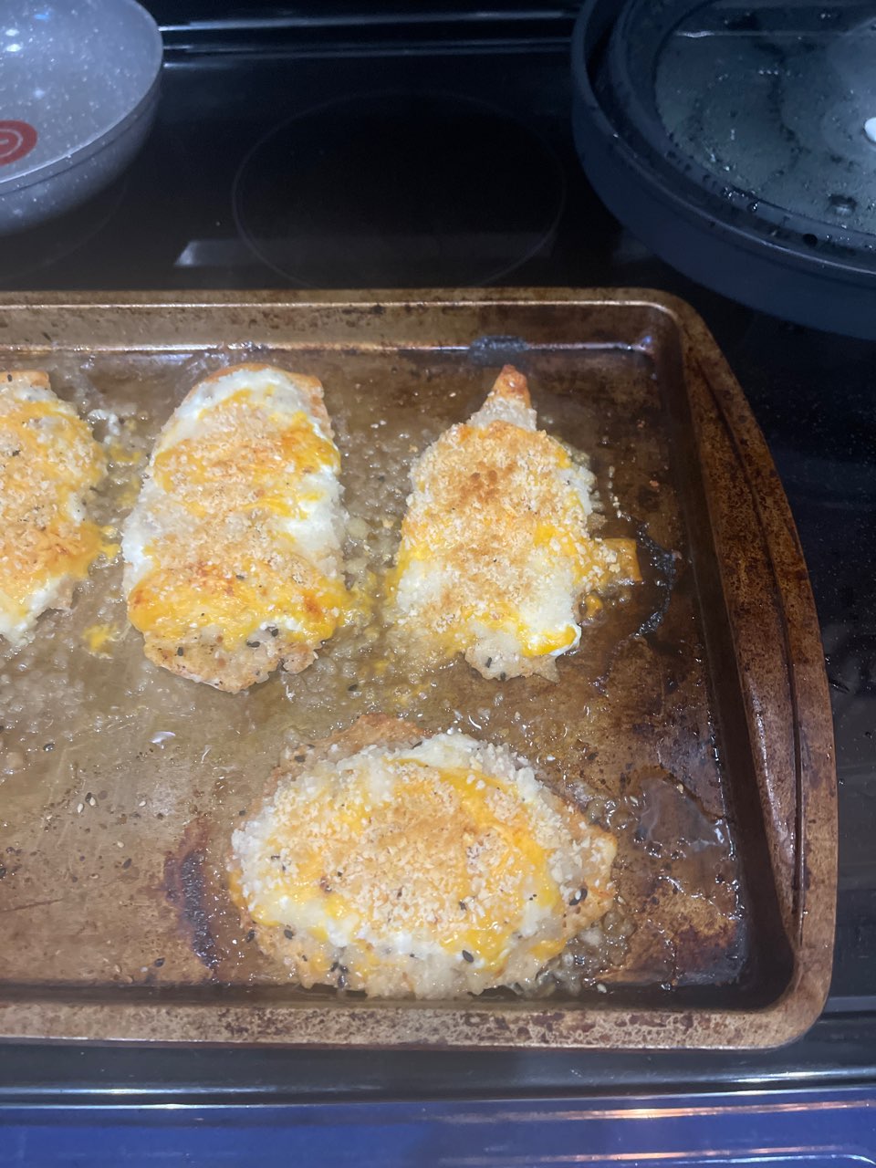 Dinner tonight. Thin sliced chicken breast with 1/2 cup cottage cheese ...